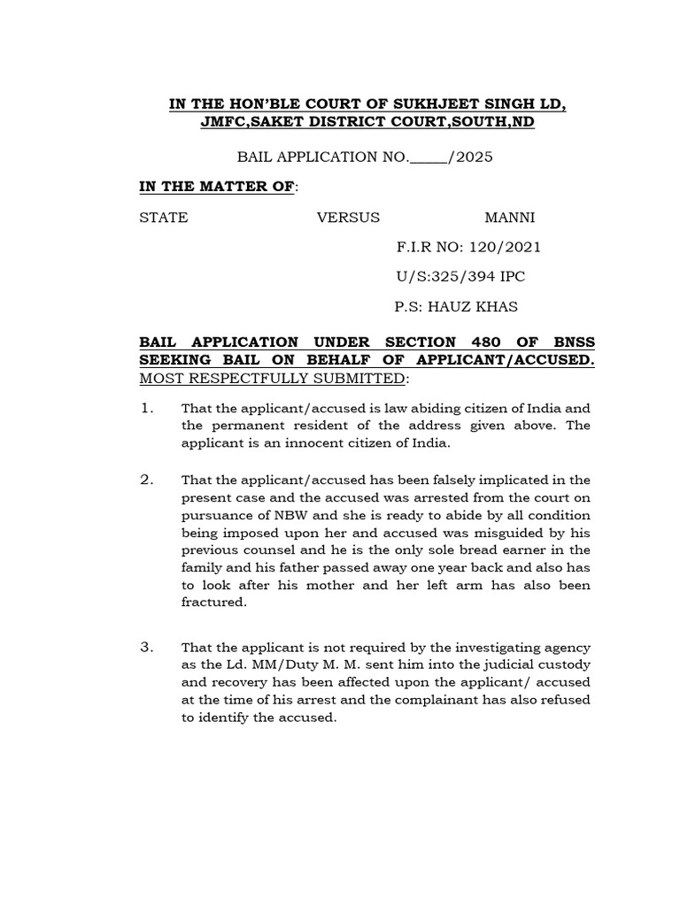 New Bail Format MANNI | PDF | Bail | Government