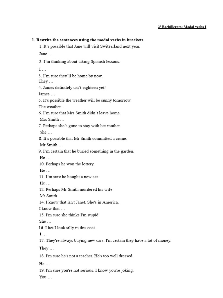 2bach - Rephrasing Modal Verbs 2025 | PDF