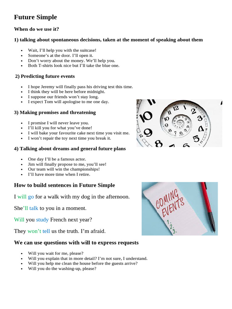 Future Simple Usage Guide | PDF