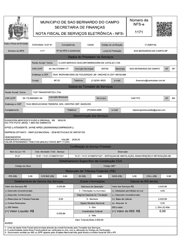 NF 1171 Top Tranp | PDF