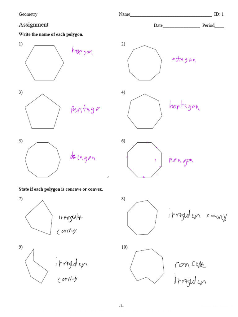 HMH Geo CH 6.1 Polygons | PDF | Convex Set | Euclidean Geometry
