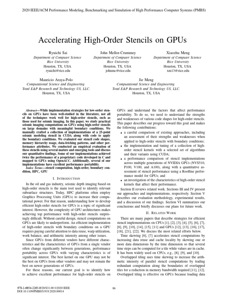 Accelerating_High-Order_Stencils_on_GPUs | PDF | Graphics Processing Unit | Parallel Computing