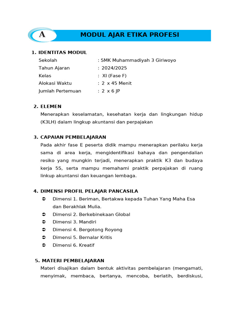 Modul Etika Profesi 1 | PDF