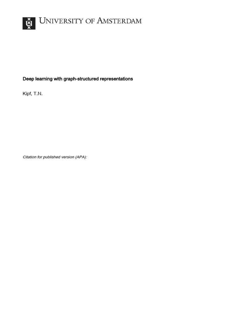 Thesis_kipf | PDF | Deep Learning | Machine Learning