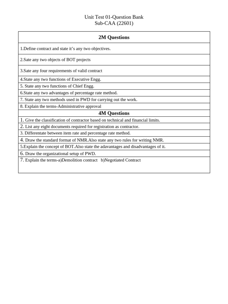 CAA UT 01 BANK | PDF