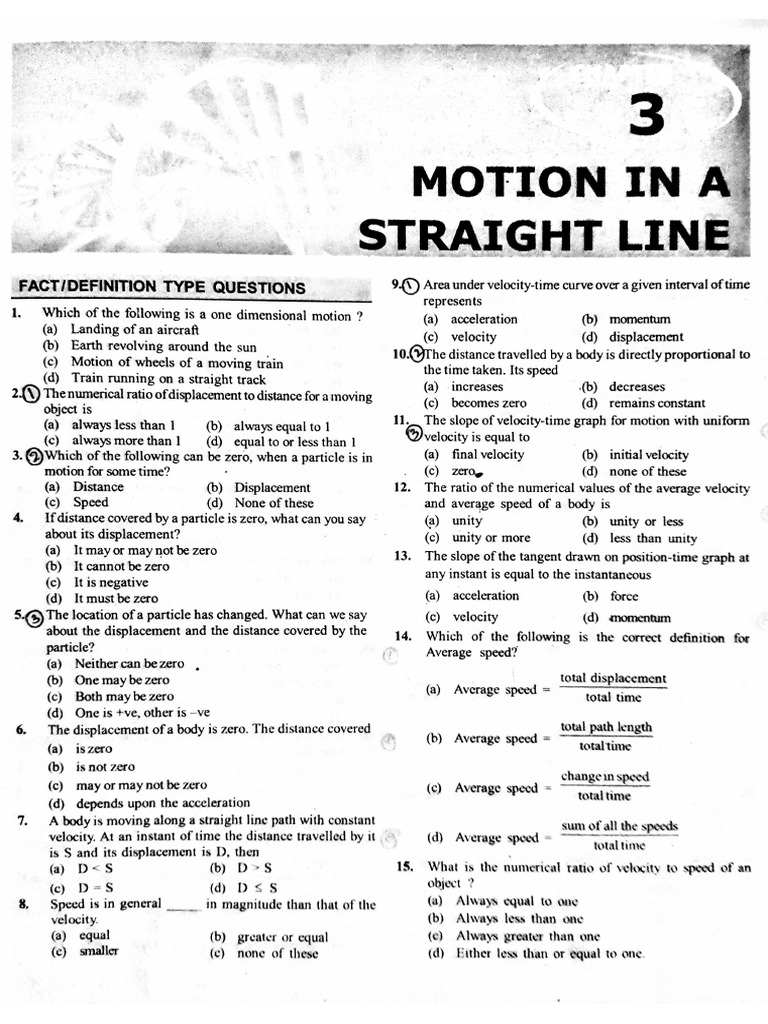 Motion in Straight Line11th | PDF