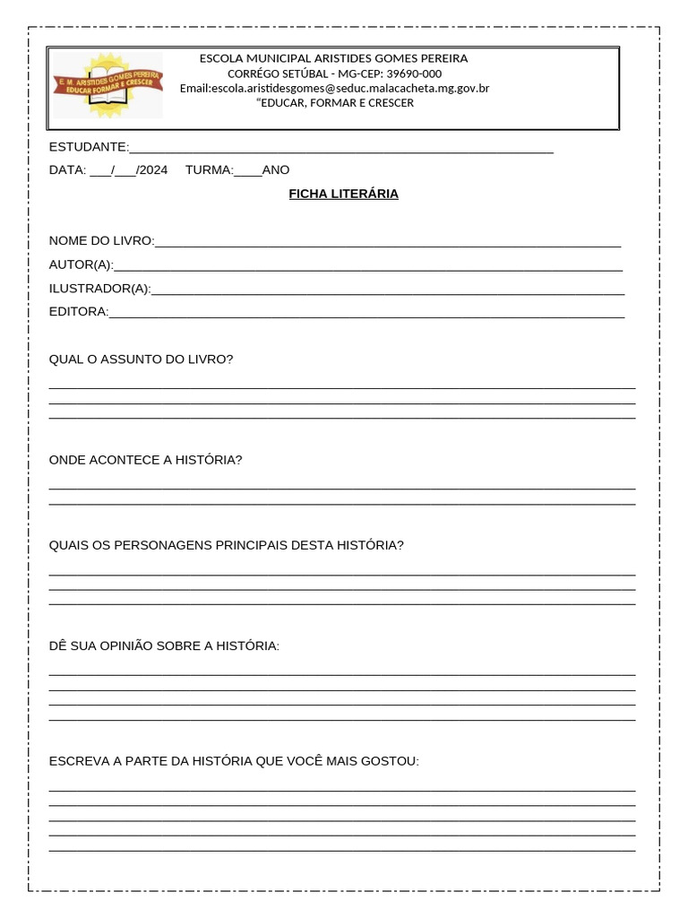 FICHA LITERÁRIA | PDF