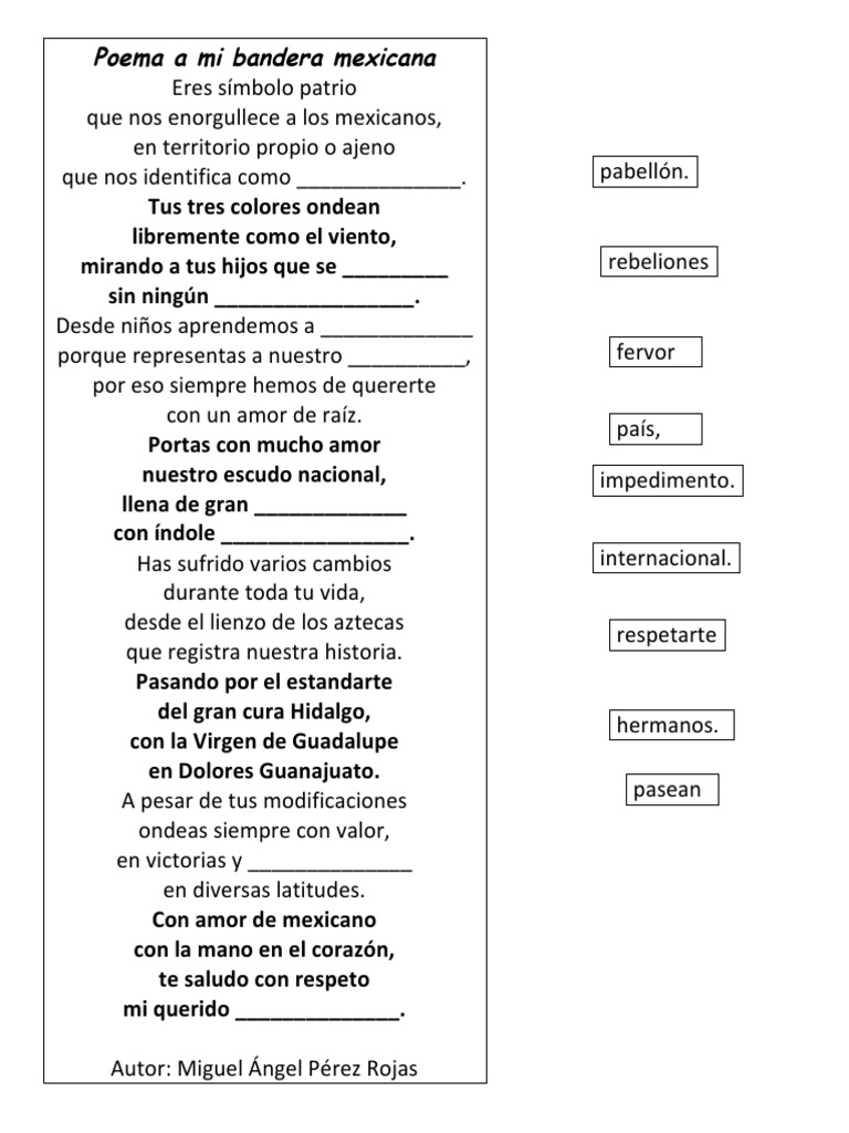 Poema a mi bandera mexicana | PDF