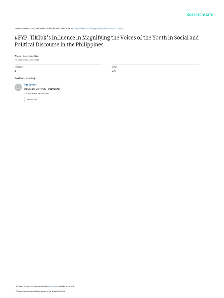 TikTok's Role in Youth Activism in the Philippines | PDF | Social Media ...