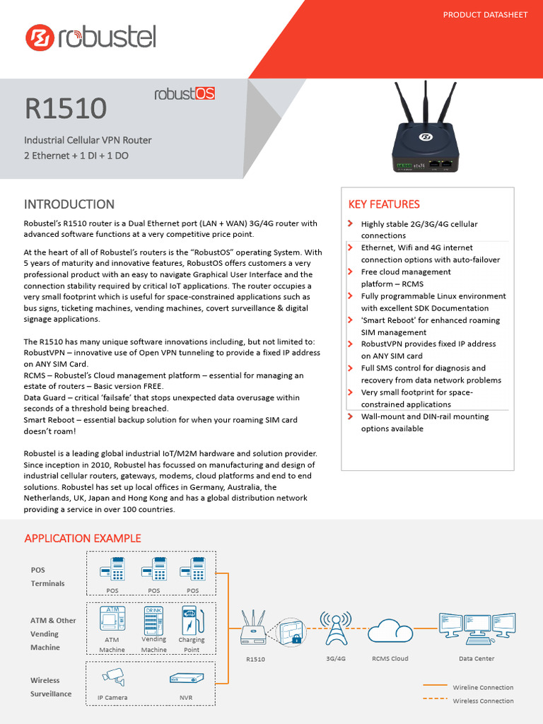 Robustel R1510-4L Router Overview | PDF | Computer Network | Ieee 802.11