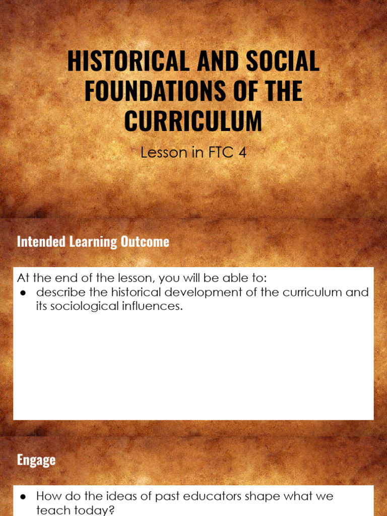 Historical and Social Foundations of The Curriculum | PDF | Curriculum ...