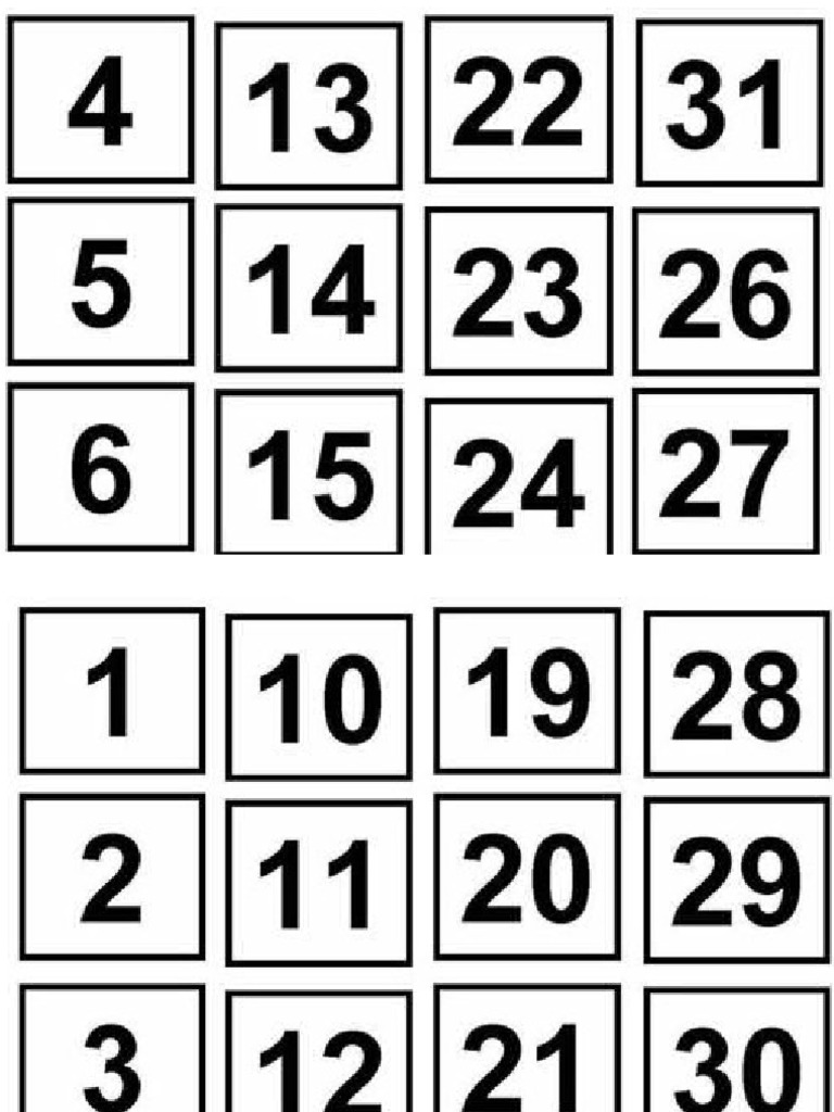 Banda Numerica Del 1 Al 31 | PDF