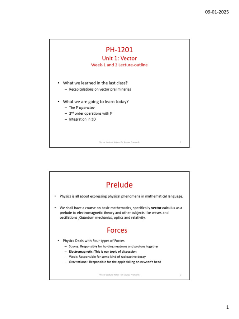 Vector Calculus for Physics Students | PDF | Euclidean Vector | Vector ...