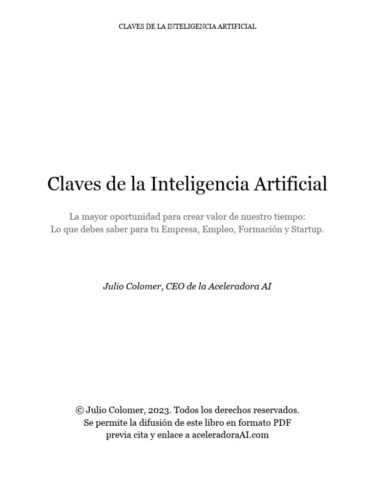 12 eBook Claves de La Inteligencia Artificial | PDF | Inteligencia artificial | Inteligencia (IA ...