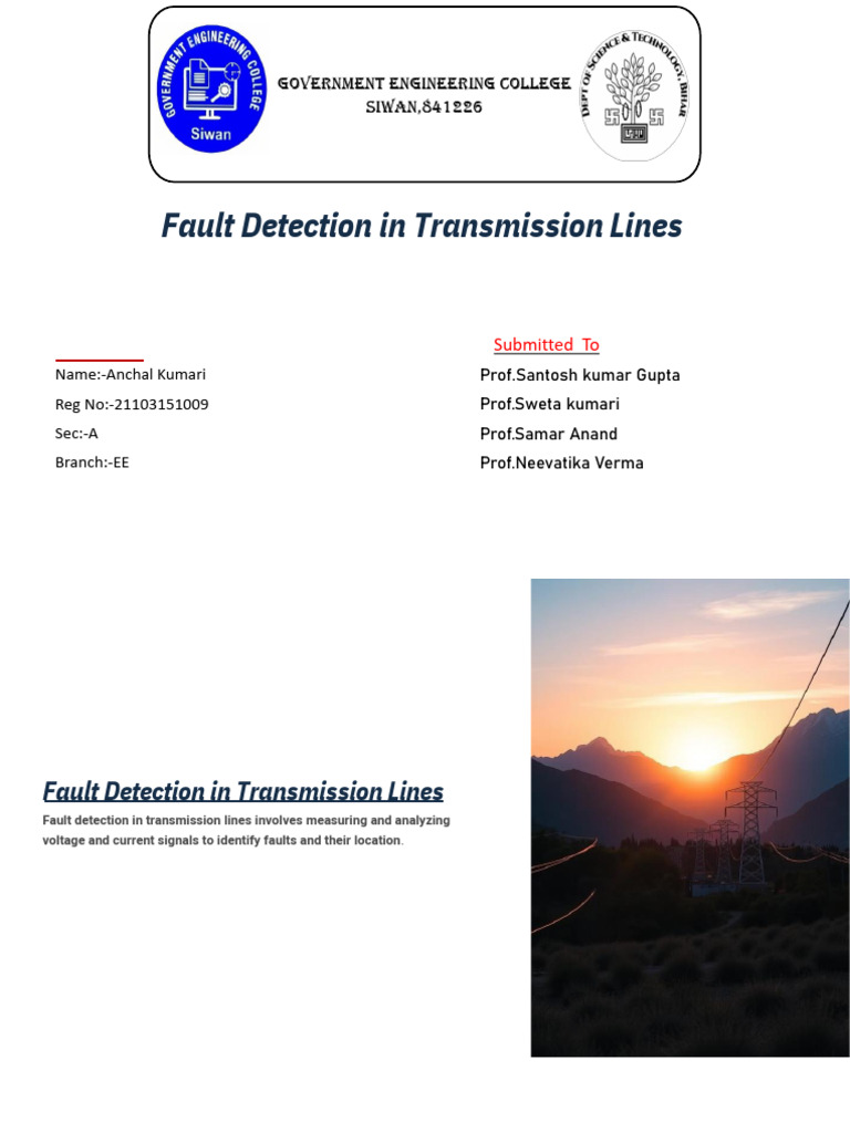 Fault Detection in Transmission Lines 1 | PDF
