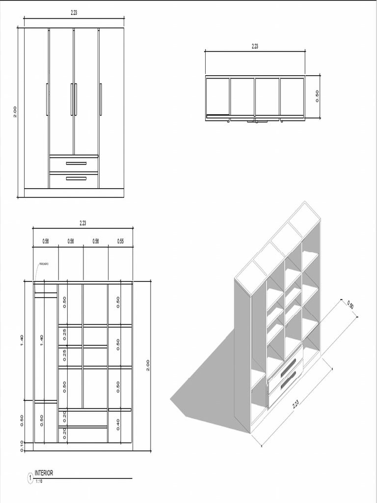 Planos y Medidas de Closets | PDF