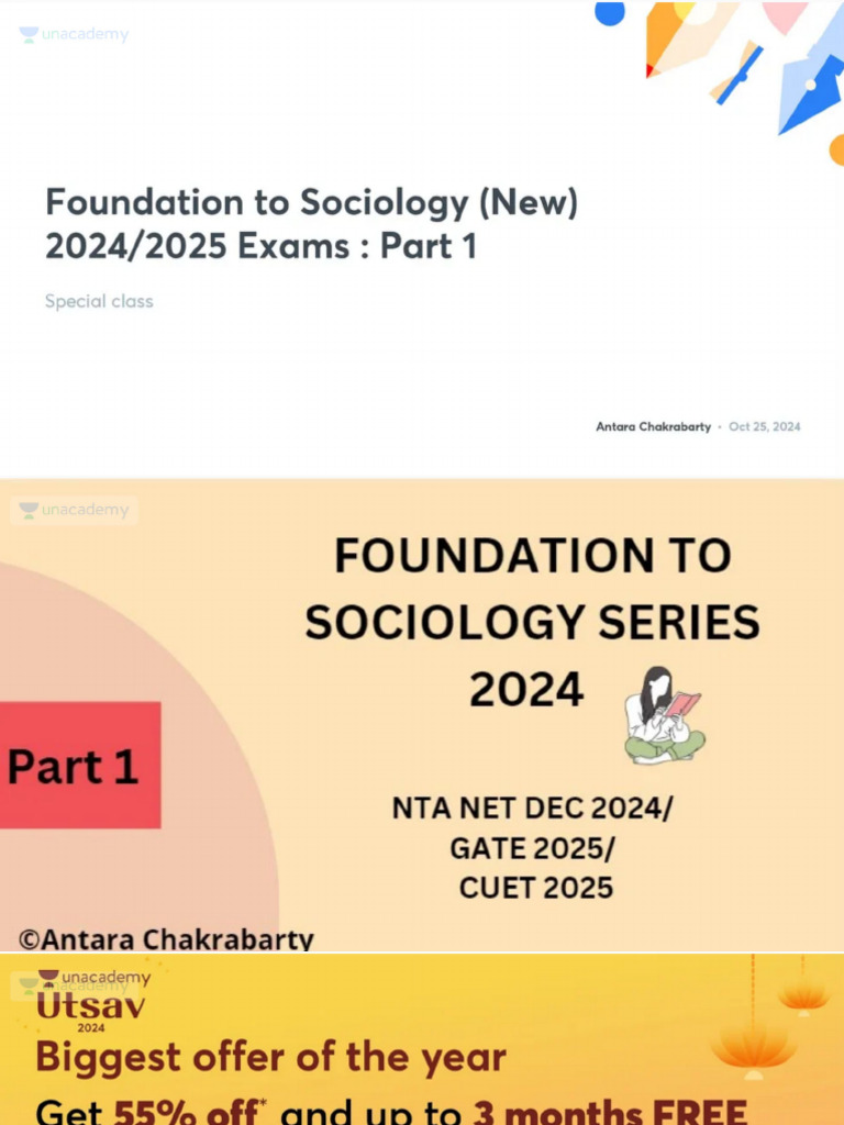 Foundation To Sociology New 20242025 Exams Part 1 No Anno | PDF