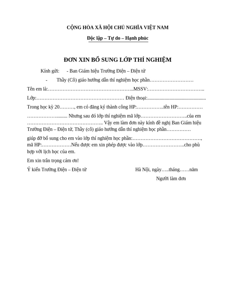 Mau Don Xin Bo Sung Lop tn.270854.10524 | PDF