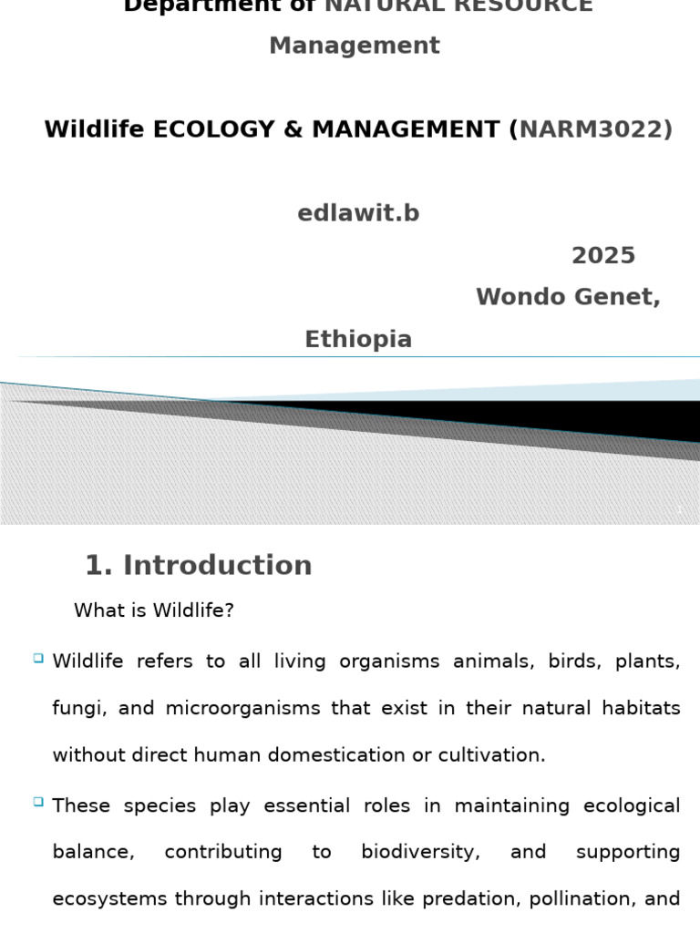 Wildlife Ecology and Management Overview | PDF | Biodiversity | Ecology