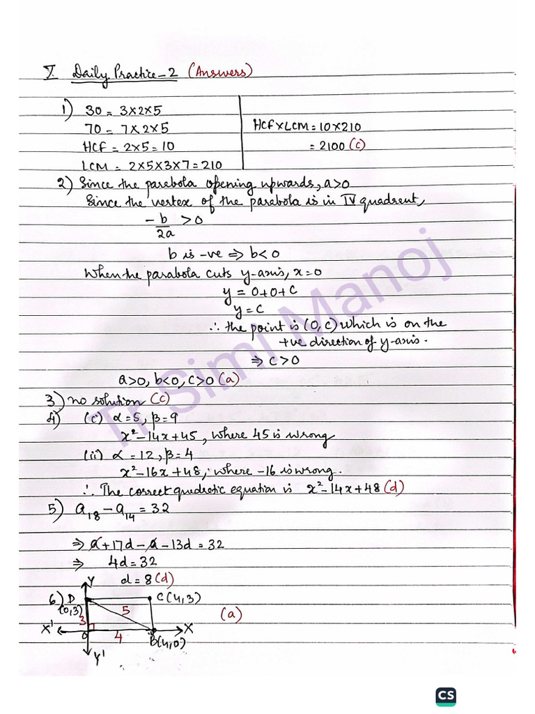 X Daily Practice-2 ANSWERS | PDF