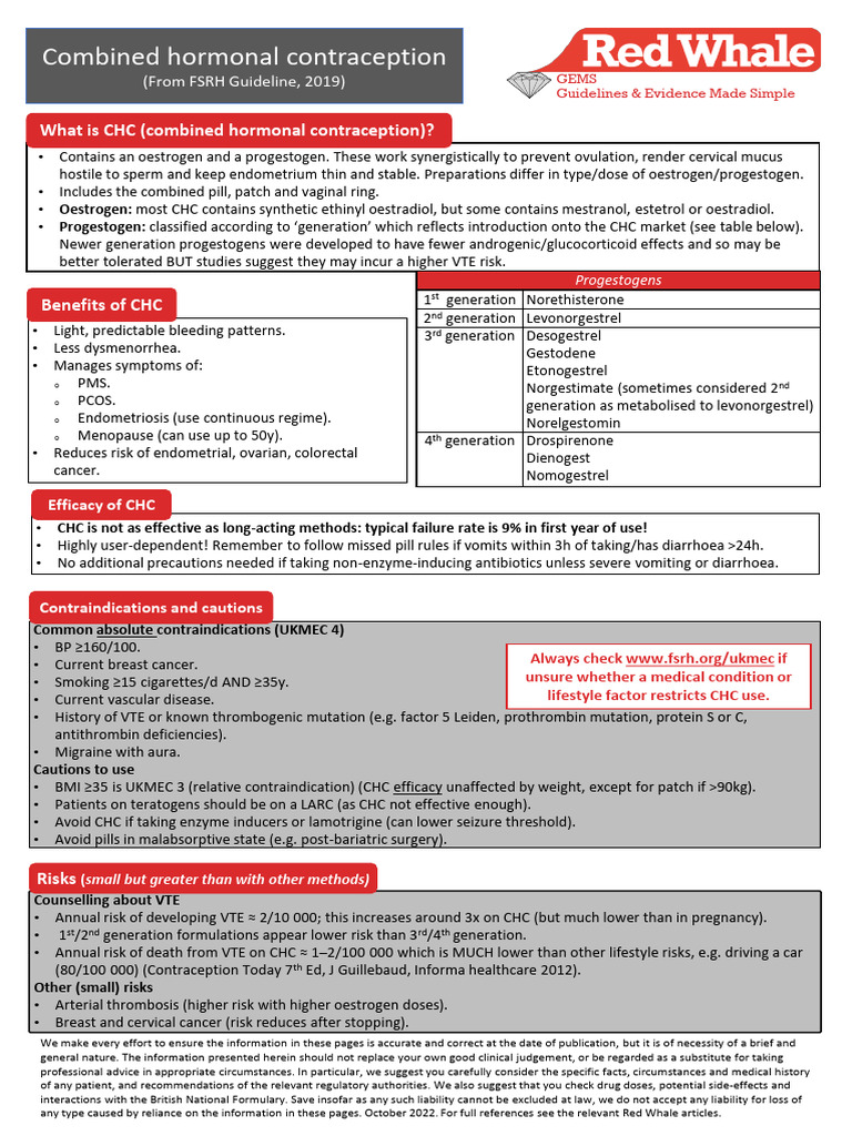 UKMEC Guidelines for Combined Contraception | PDF | Combined Oral ...