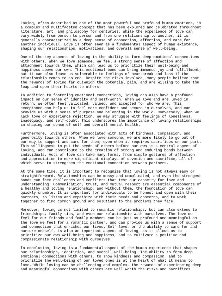 The Power and Complexity of Loving | PDF | Love | Well Being