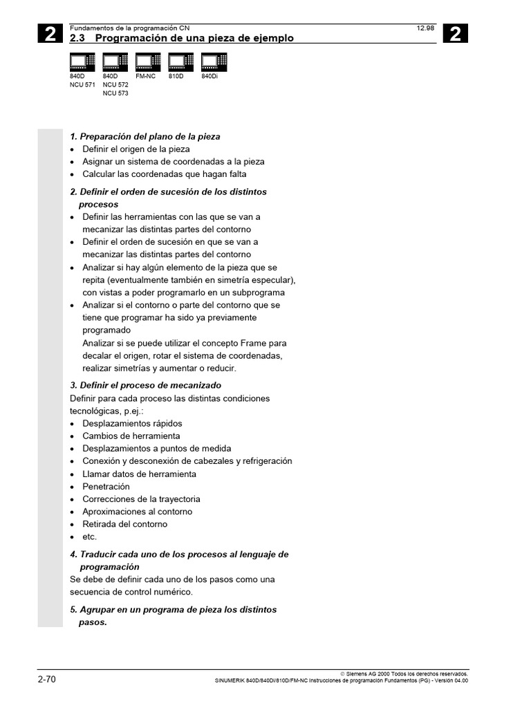Programacion de una pieza de ejemplo | PDF | Programación de ...