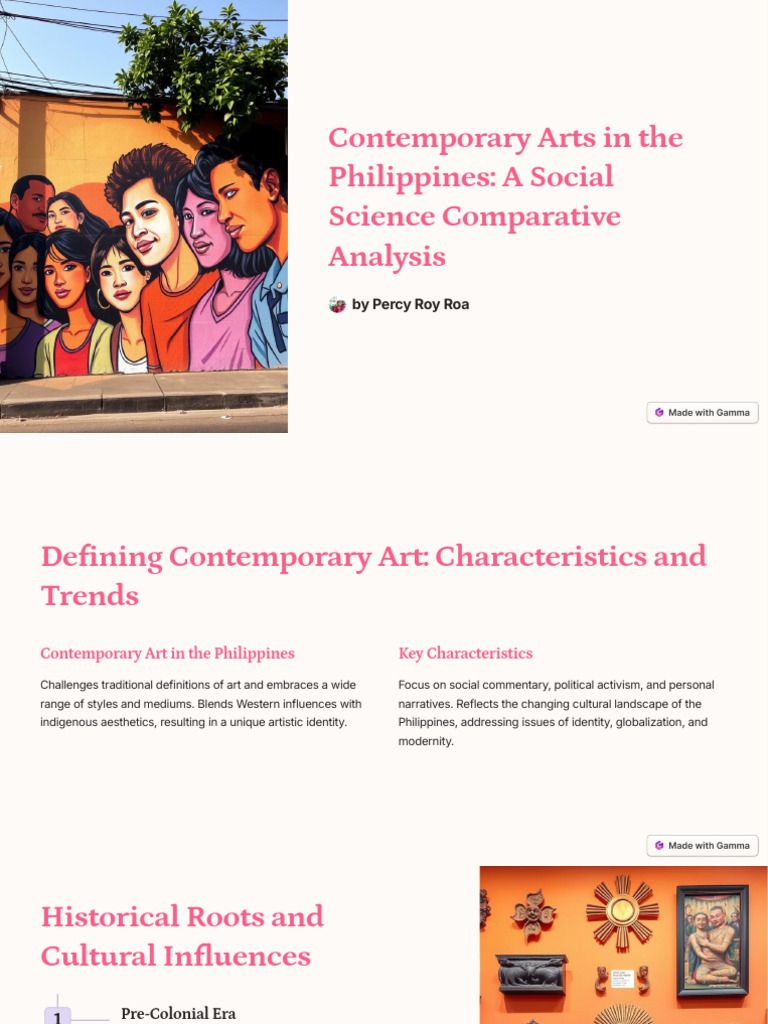 Contemporary Arts in The Philippines A Social Science Comparative ...