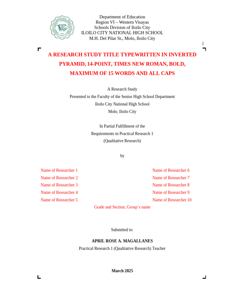 C.Chapter 2.STUDENT REASEARCH GUIDELINES FOR PRACTICAL RESEARCH 1 | PDF | Science