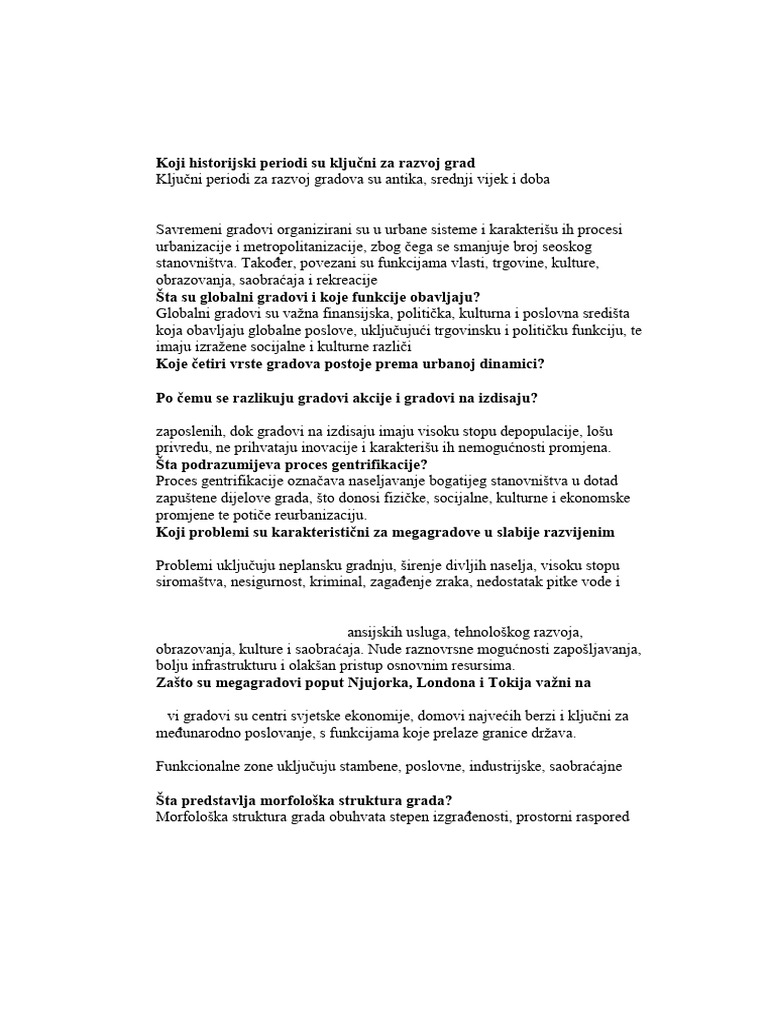 Kada Je Nastao Prvi Grad I Koji Se Grad Smatra Najstarijim | PDF
