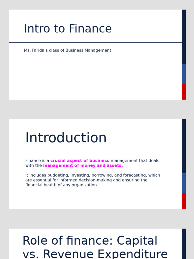 Finance - Intro To Finance | PDF