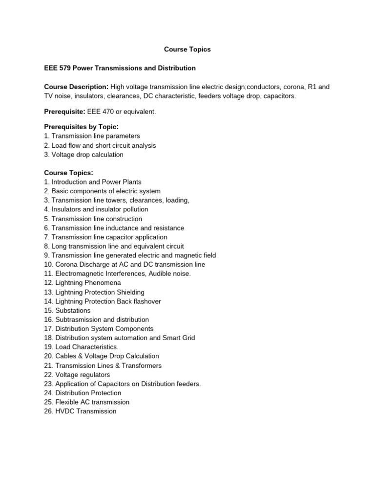 Course Topics For EEE 579 | PDF