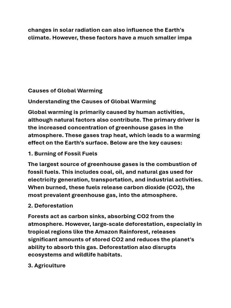 Key Causes of Global Warming Explained | PDF