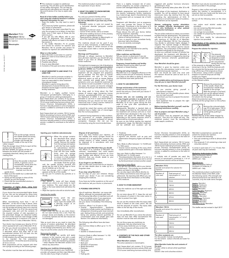 Meriofert Usage and Safety Guidelines | PDF | Gonadotropin ...