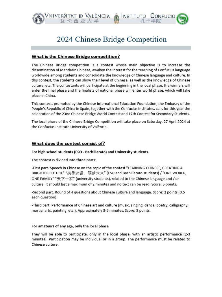 Puente Chino VLC Bases 2024 Eng | PDF | China | World Politics