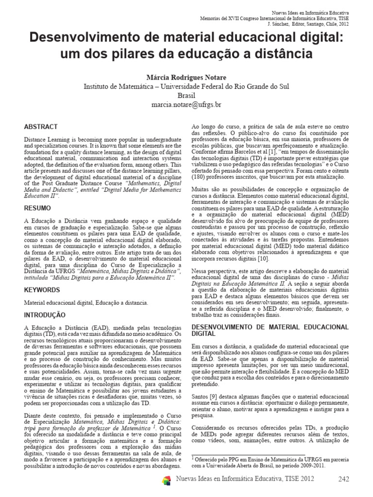 Desenvolvimento de Material Digital EAD | PDF | Educação à distância ...