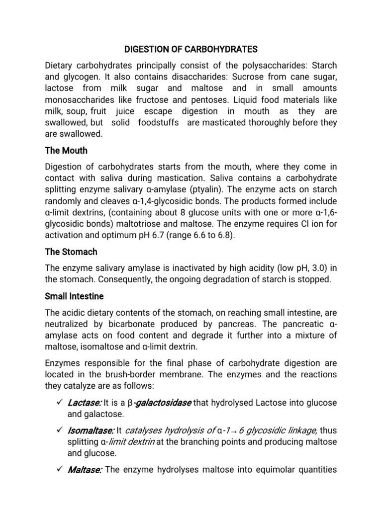 Carbohydrate Digestion and Absorption | PDF | Renewable Fuels ...