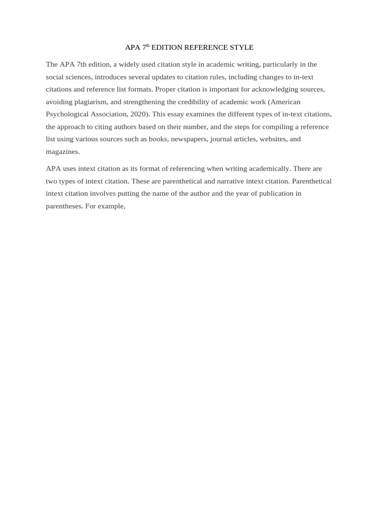 APA 7th Edition Citation Guide | PDF