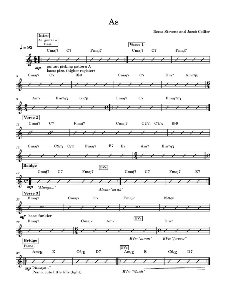 Becca Stevens_Jacob Collier_As | PDF | Music Performance | Popular Music