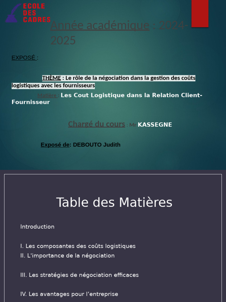 Power Point Expose CLRCP | PDF | Logistique | Transport