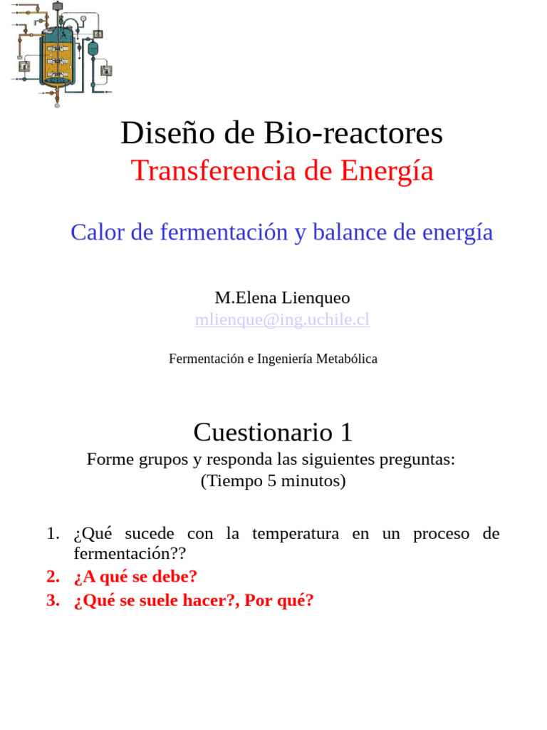 Diseño de Bio-reactores y Transferencia de Calor | PDF | Intercambiador ...