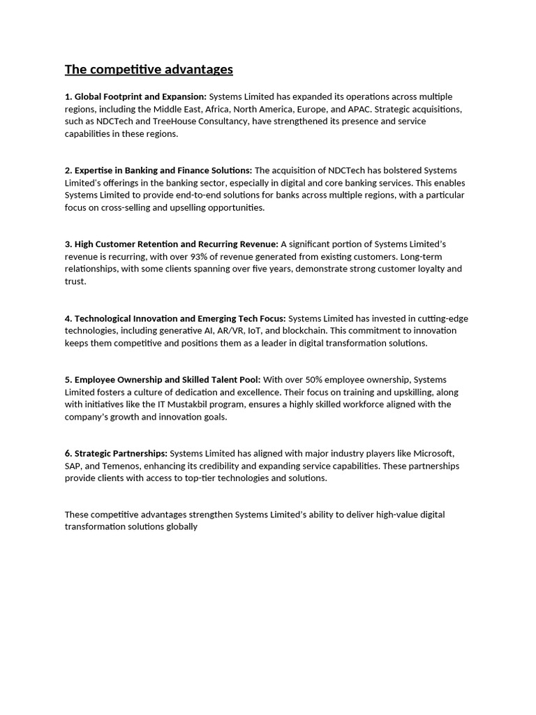 Competative Advantage | PDF