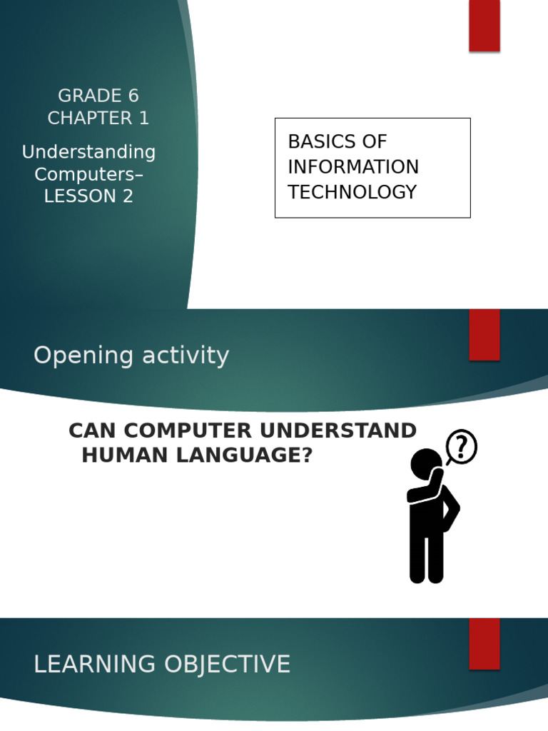Gr6 PPT 2 - Understanding Computers | PDF | Assembly Language | Programming