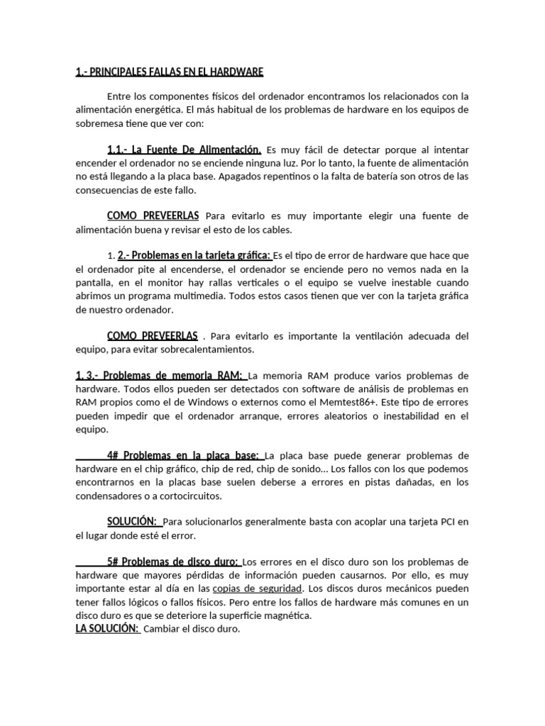 Tarea de Daniel Detección de Fallas | PDF | Hardware de la computadora | Disco duro