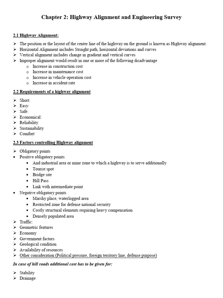 Highway Alignment and Engineering Survey Guide | PDF | Topography ...