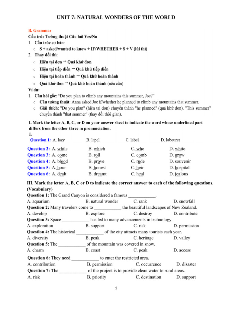 Ôn tập GLOBAL U7 | PDF