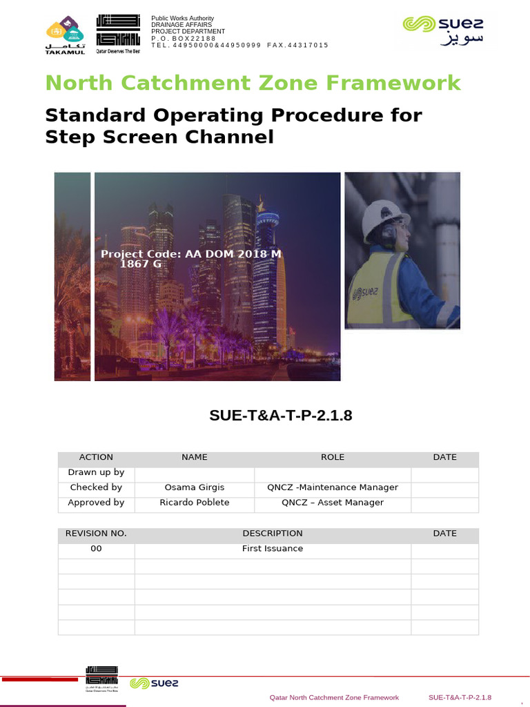 SUE-T&a-T-P-2.1.8 SOP For Step Screen Channel | PDF | Scada | Valve