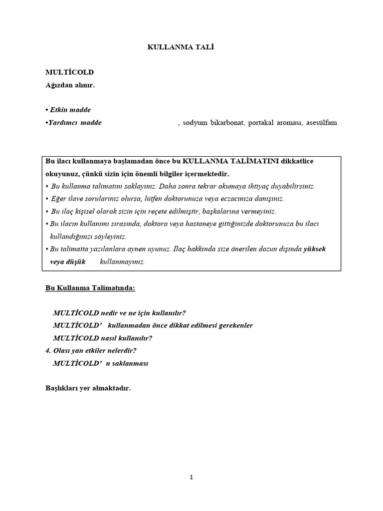 5298 Multicold 200 250 50mg Efervesan Tablet KT | PDF