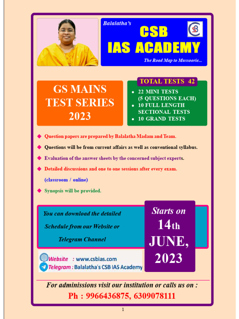 Mains GS Schedule Final 1 | PDF