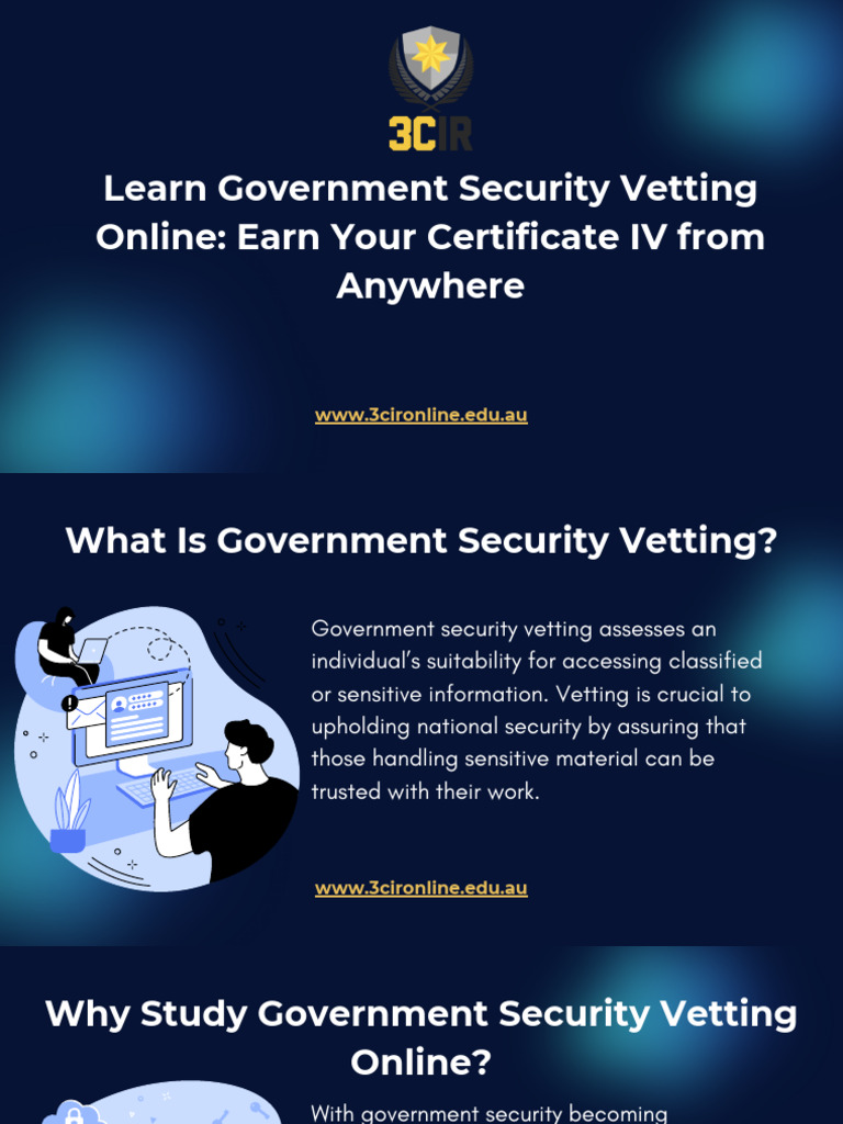 Learn Government Security Vetting Online at 3CIR Online | PDF